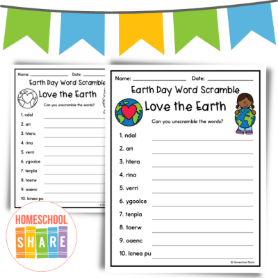 Earth Day Word Scramble (Free!) - Homeschool Share