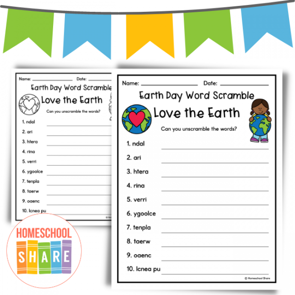 Earth Day Word Scramble (Free!) - Homeschool Share