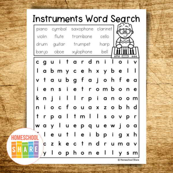Music Word Search - Homeschool Share