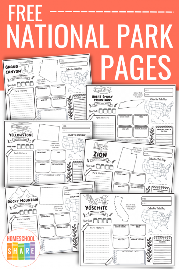 National Parks Worksheets - Homeschool Share