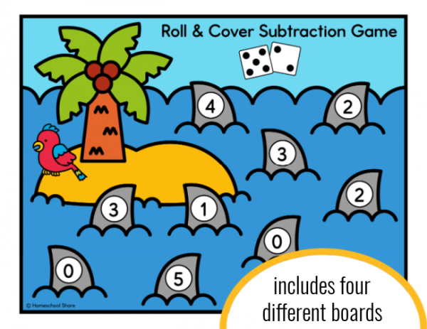 Pirate Roll and Cover Dice Games (free!) - Homeschool Share