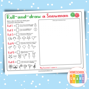 Roll a Snowman Dice Game (free printable!) - Homeschool Share
