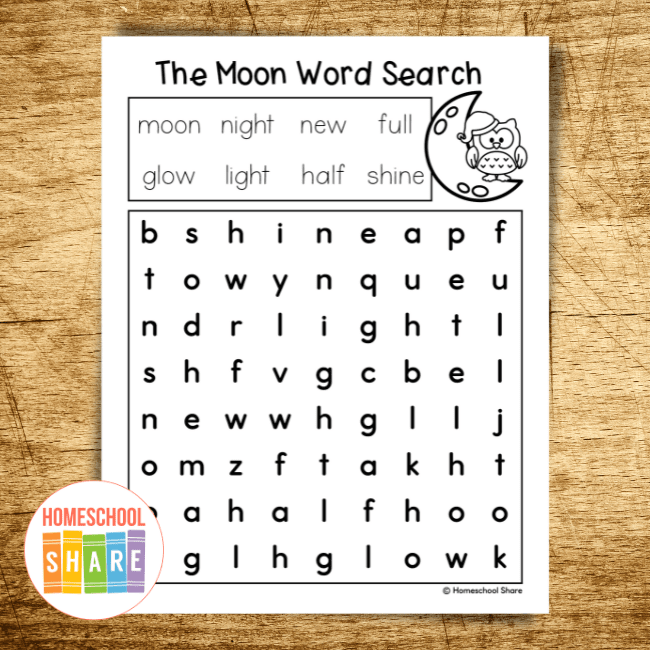 Moon Word Search free Homeschool Share Moon Word Search free Homeschool Share
