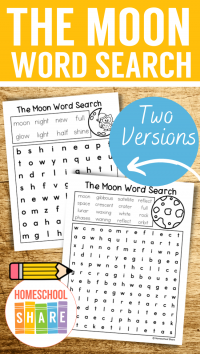 Moon Word Search (free!) - Homeschool Share