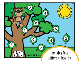 Zoo Roll and Cover Dice Games (free!) - Homeschool Share