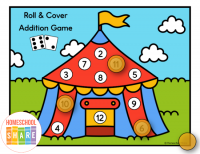Circus Roll and Cover Math Games - Homeschool Share