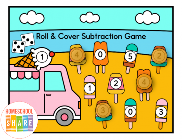 Sweet Treats Roll and Cover Dice Games - Homeschool Share