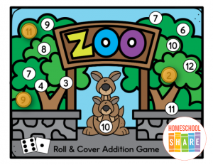Zoo Roll and Cover Dice Games (free!) - Homeschool Share