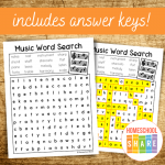 Music Word Search - Homeschool Share