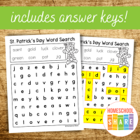 Free St. Patrick's Day Word Search - Homeschool Share