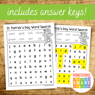Free St. Patrick's Day Word Search - Homeschool Share
