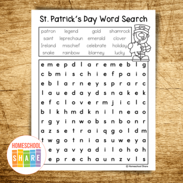 Free St. Patrick's Day Word Search - Homeschool Share