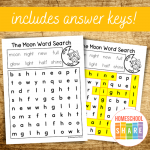 Moon Word Search (free!) - Homeschool Share