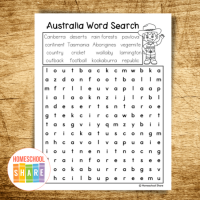Australia Word Search (free!) - Homeschool Share