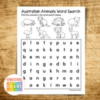 Australia Word Search (free!) - Homeschool Share