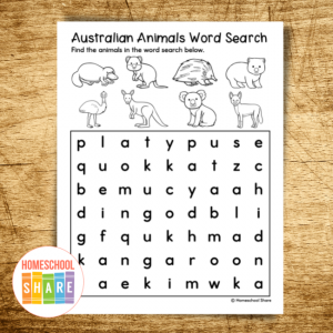 Australia Word Search (free!) - Homeschool Share