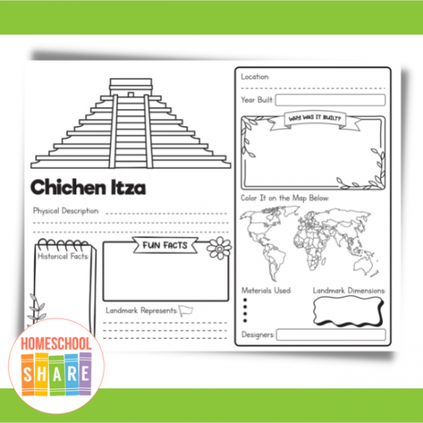 Famous Landmark Worksheets (free!) - Homeschool Share