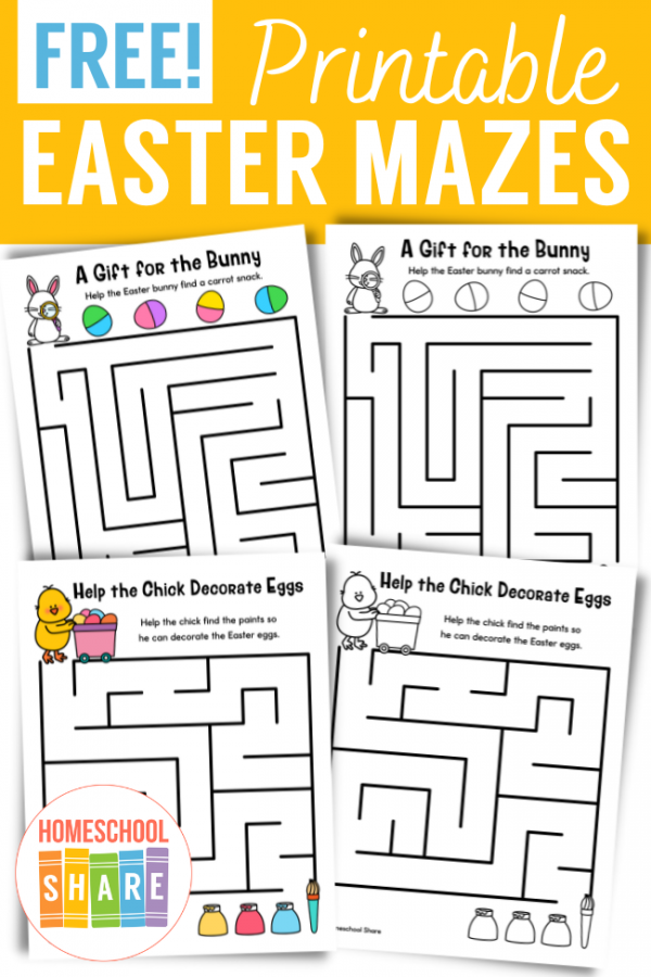 Easy Easter Mazes (free!) - Homeschool Share