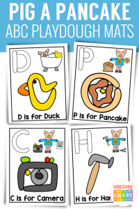 If You Give a Pig a Pancake ABC Playdough Mats - Homeschool Share