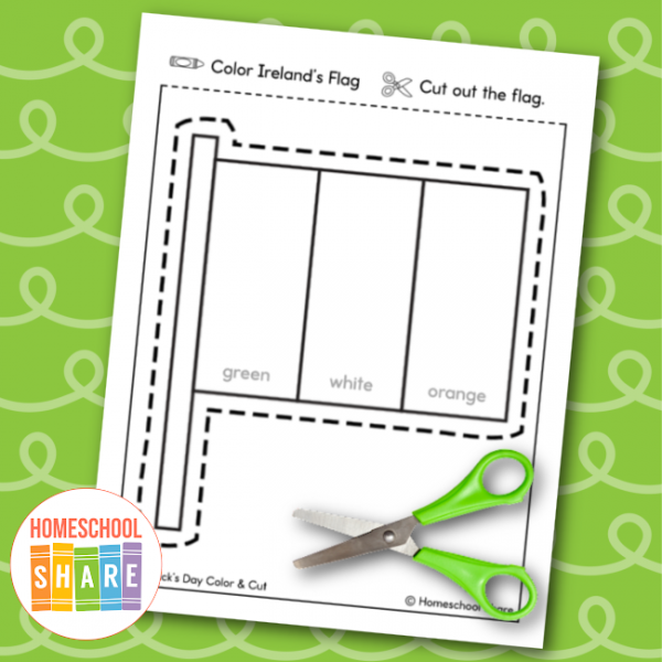 St. Patrick's Day Cutting Practice (free!) - Homeschool Share
