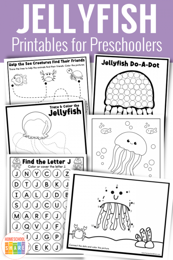 Jellyfish Worksheets for Preschoolers (free!) - Homeschool Share