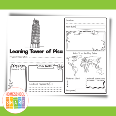 Famous Landmark Worksheets (free!) - Homeschool Share