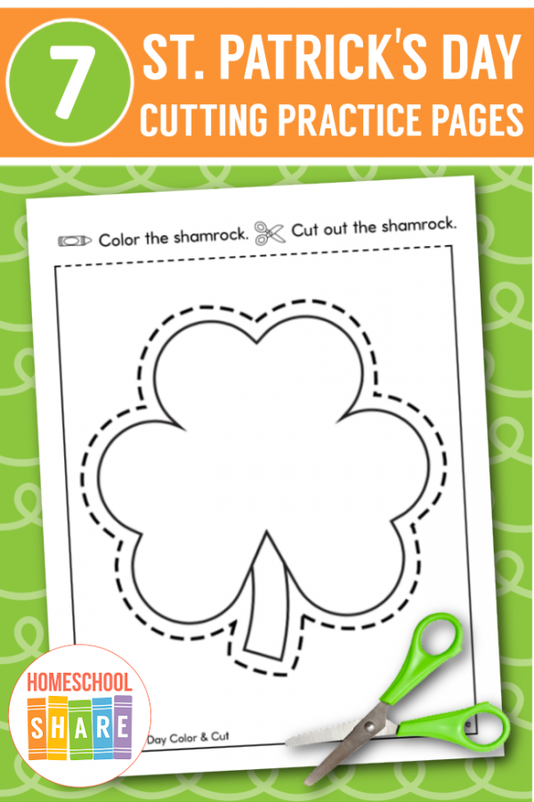 St. Patrick's Day Cutting Practice (free!) - Homeschool Share