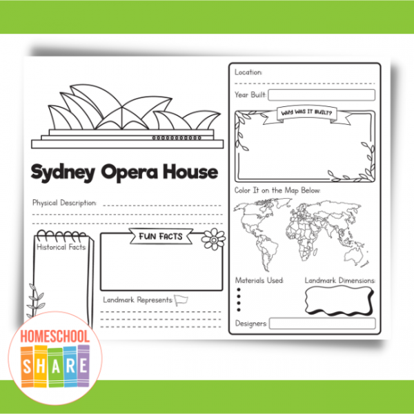 Famous Landmark Worksheets (free!) - Homeschool Share
