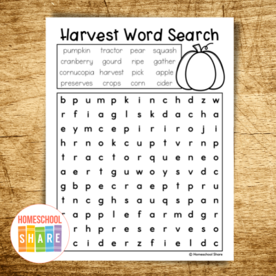 Autumn Word Search - Homeschool Share