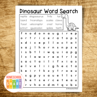 Free Dinosaurs Word Search - Homeschool Share