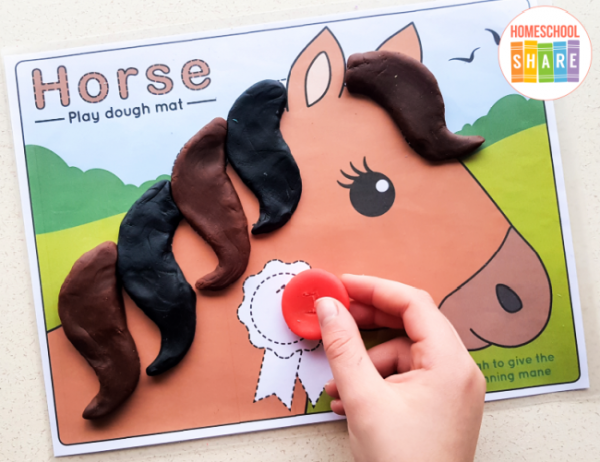 Horse Playdough Mat Printables (free!) - Homeschool Share
