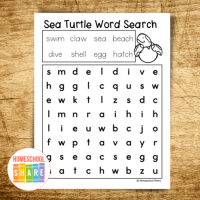 Sea Turtle Word Search (free!) - Homeschool Share