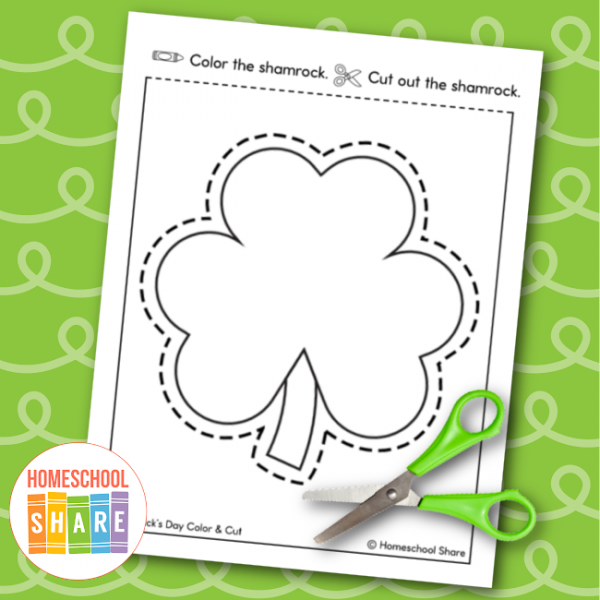 St. Patrick's Day Cutting Practice (free!) - Homeschool Share