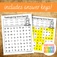 Thanksgiving Word Searches - Homeschool Share