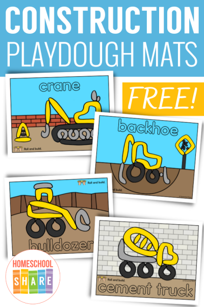 Construction Playdough Mats - Homeschool Share