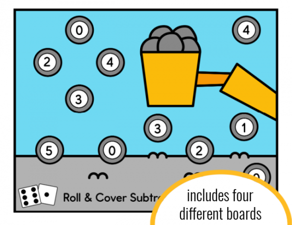 Construction Roll and Cover Dice Games - Homeschool Share
