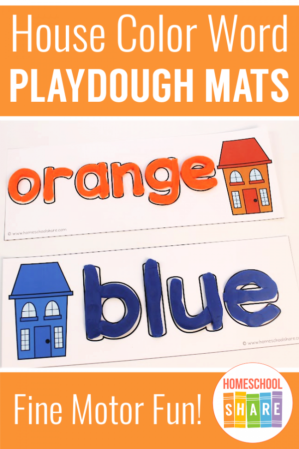 House Color Word Playdough Mats - Homeschool Share