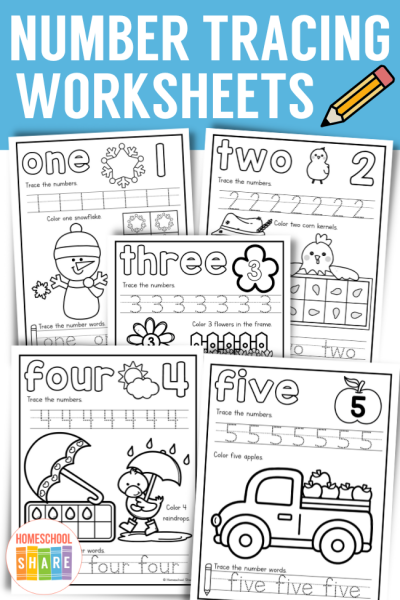 Number Tracing Worksheets (free!) - Homeschool Share