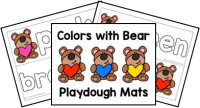 Bear Color Word Playdough Mats - Homeschool Share