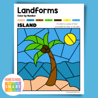 Landforms Color by Number Printables - Homeschool Share