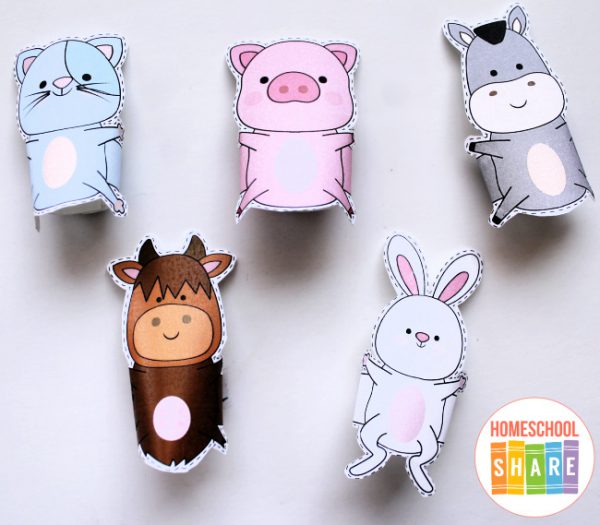 Farm Animal Finger Puppets Printable - Homeschool Share