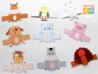 Farm Animal Finger Puppets Printable - Homeschool Share