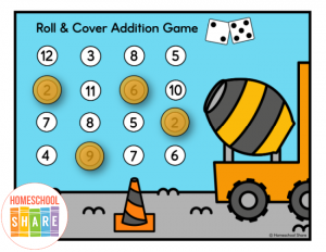 Construction Roll and Cover Dice Games - Homeschool Share