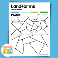 Landforms Color by Number Printables - Homeschool Share