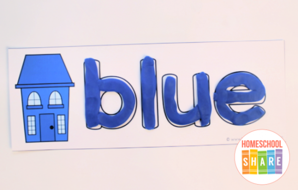 House Color Word Playdough Mats - Homeschool Share