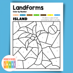 Landforms Color by Number Printables - Homeschool Share