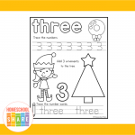 Christmas Number Tracing Worksheets - Homeschool Share
