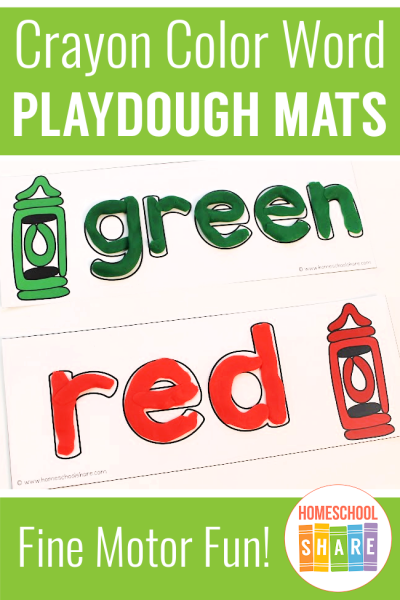 Color Words Playdough Mats - Homeschool Share