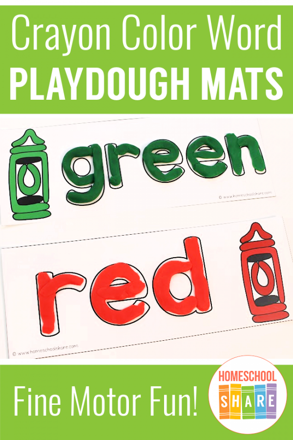 Color Words Playdough Mats - Homeschool Share