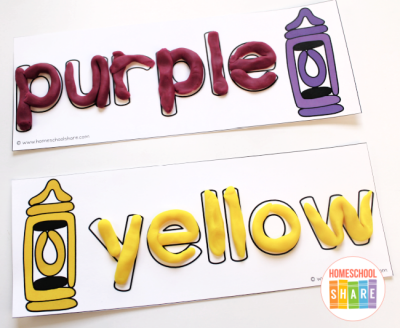 Color Words Playdough Mats - Homeschool Share